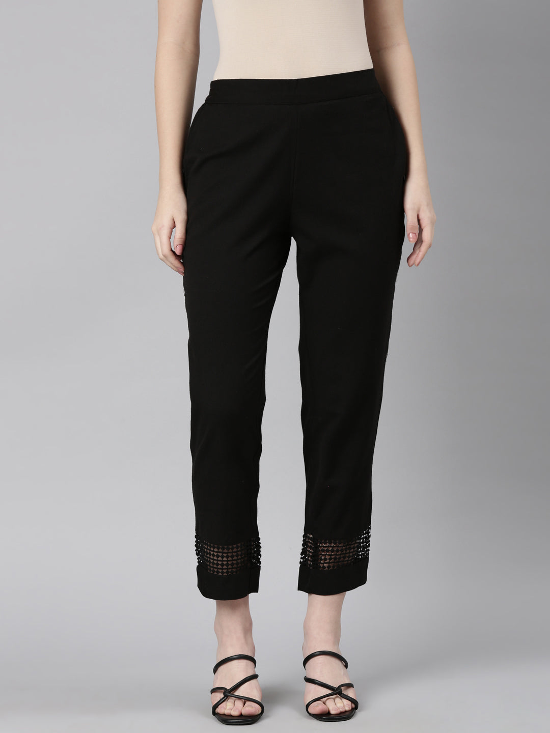 Neerus Black Solid Straight Pant - Bottom Wear for Daily Wear Women ...