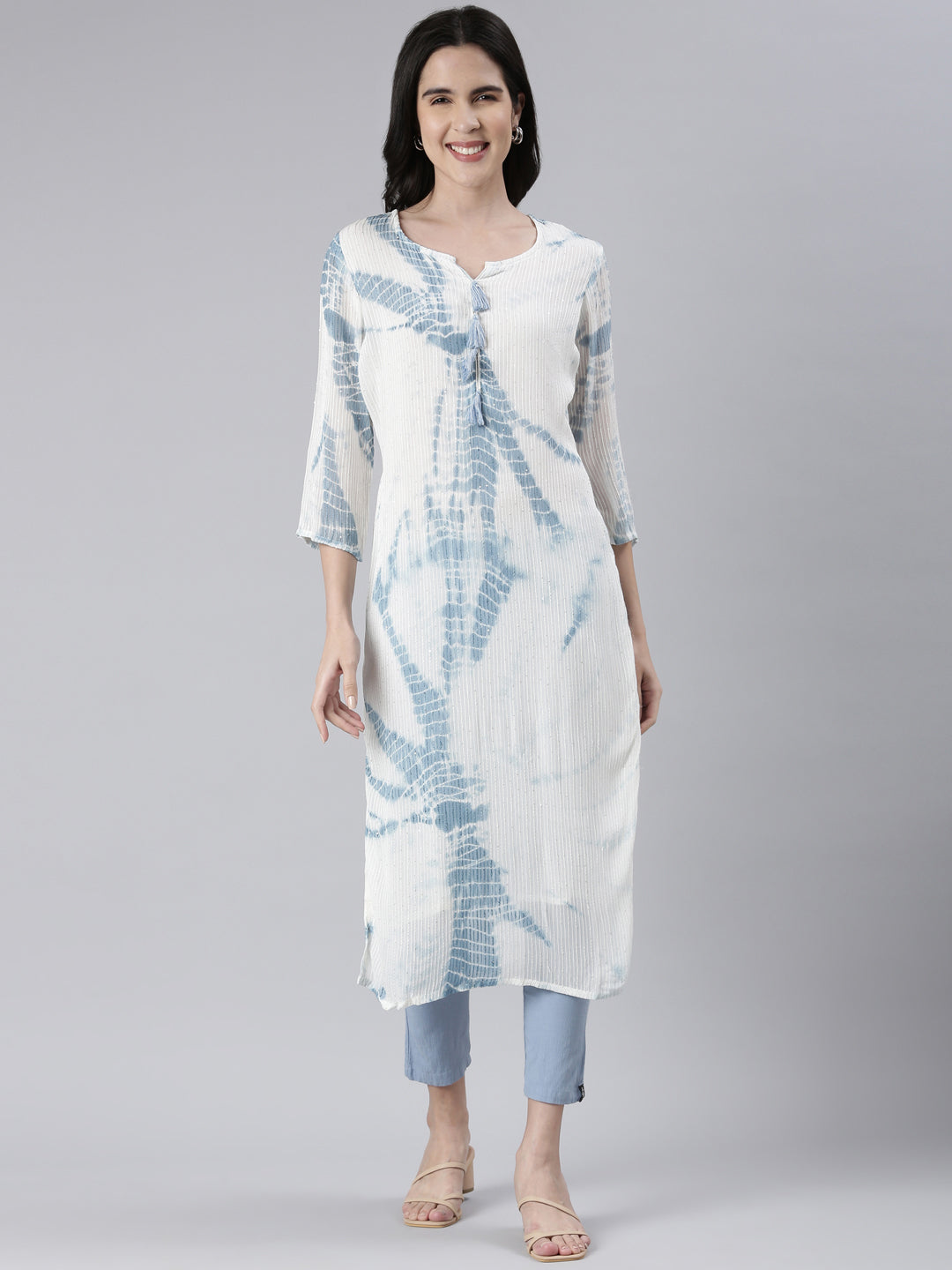 Neeru's Indigo Straight Printed Cotton Kurtas – Neerus India