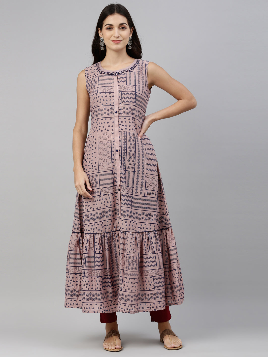 Neeru's Onion Color Cotton Fabric Tunic – neerus-india